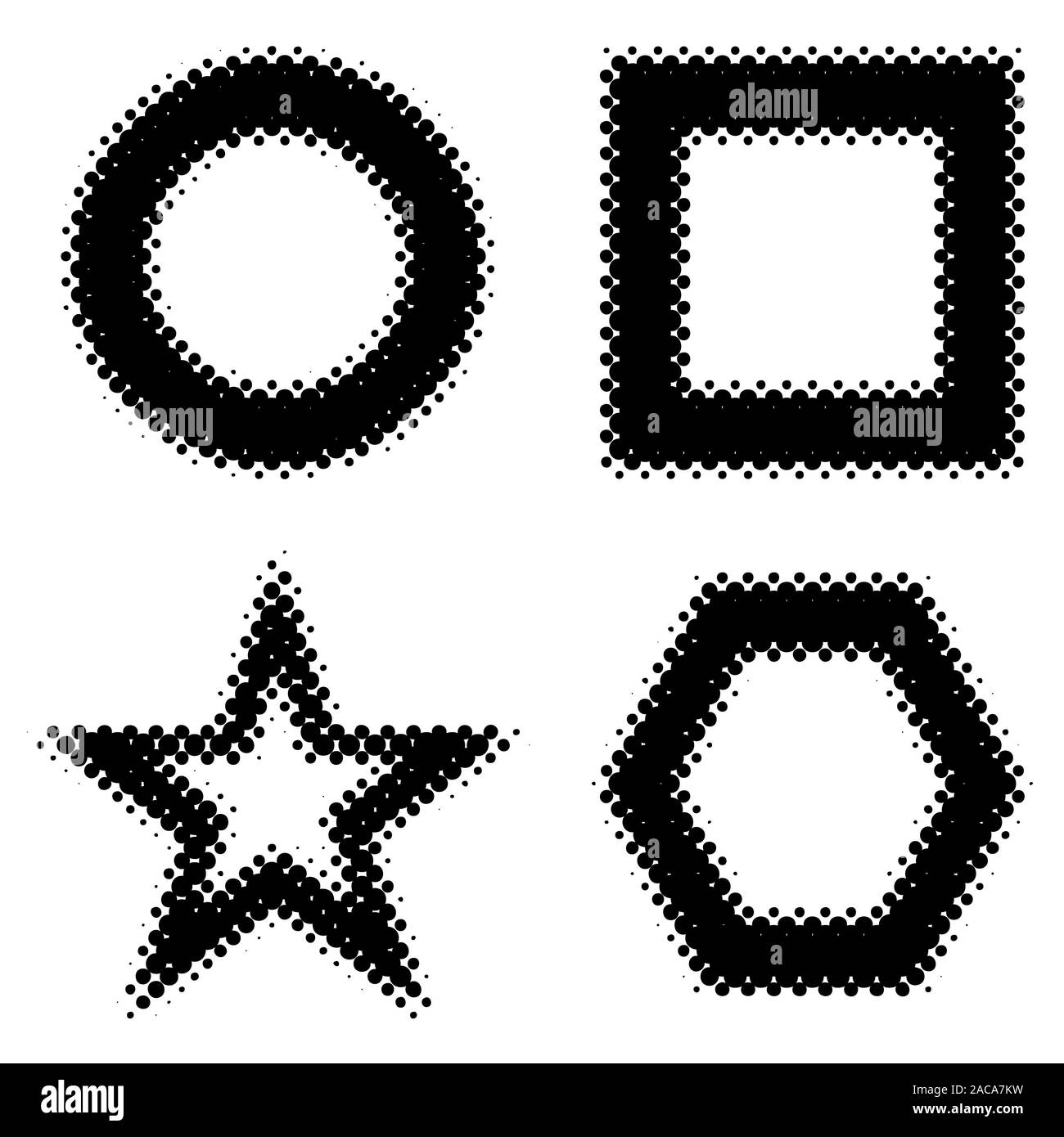 Dotted shape graphic triangle Black and White Stock Photos & Images - Alamy