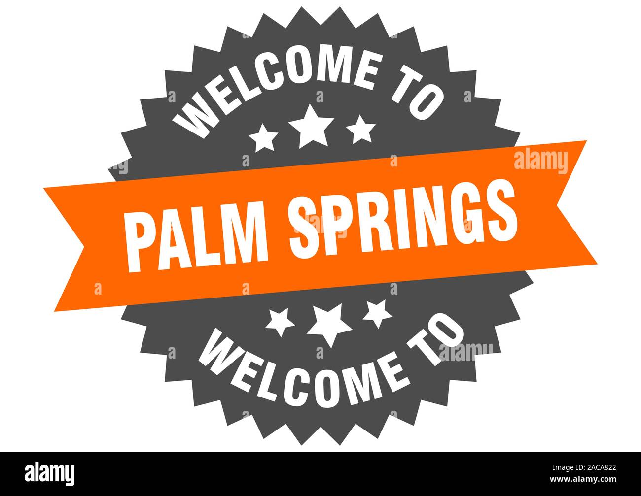 Palm Springs sign. welcome to Palm Springs orange sticker Stock Vector ...