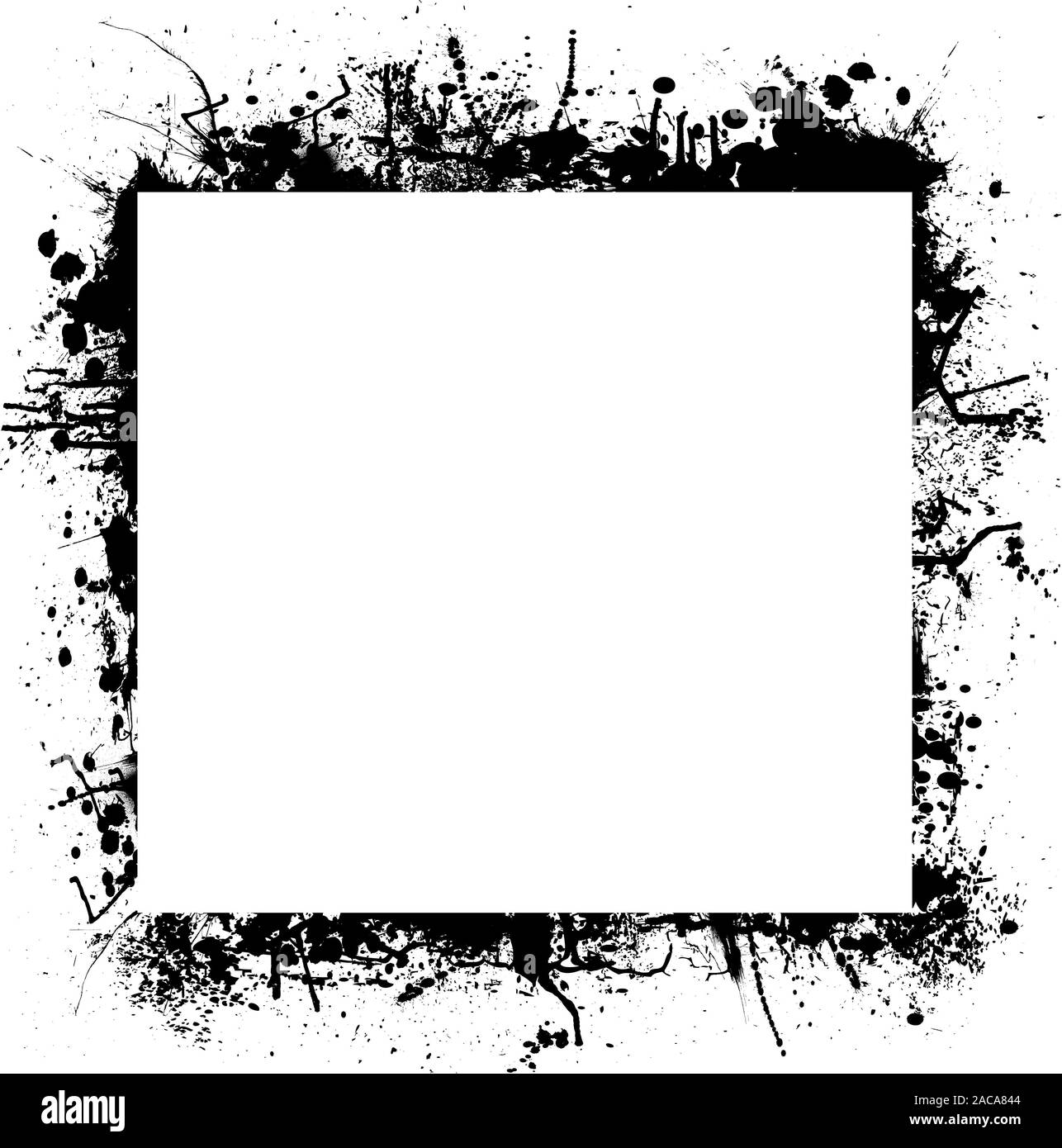 Black ink splatter page border hi-res stock photography and images - Alamy