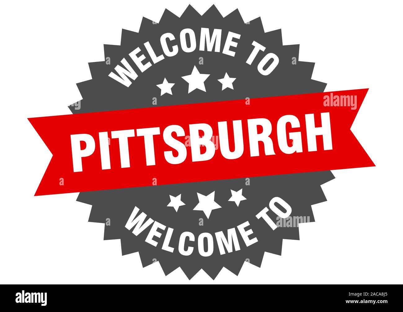 Pittsburgh sign. welcome to Pittsburgh red sticker Stock Vector Image ...