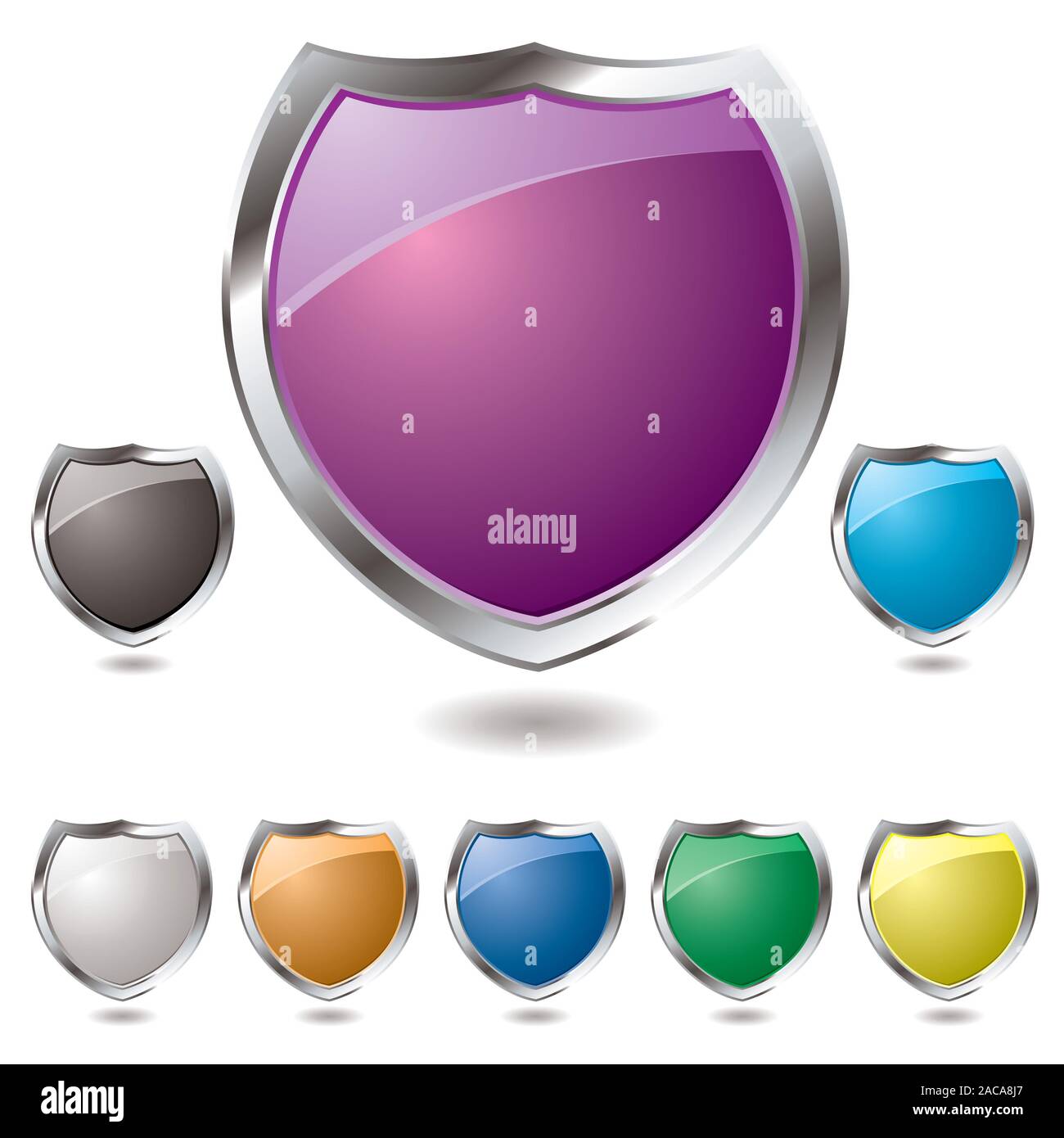 Glossy black yellow shield emblem hi-res stock photography and images ...