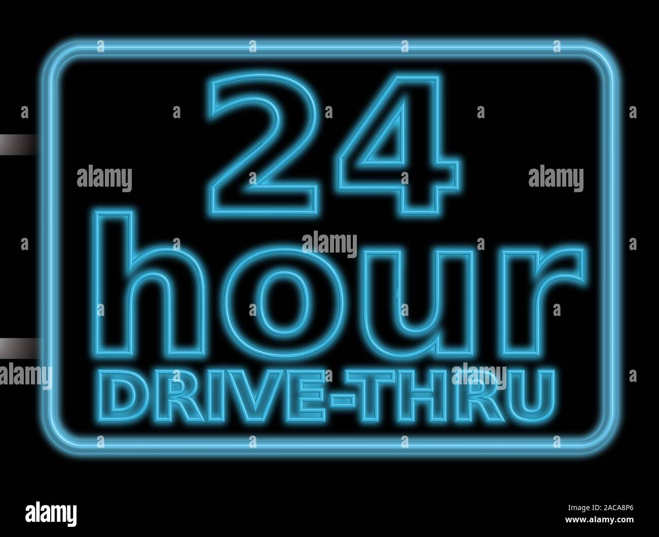 neon sign 24hr drive Stock Photo - Alamy