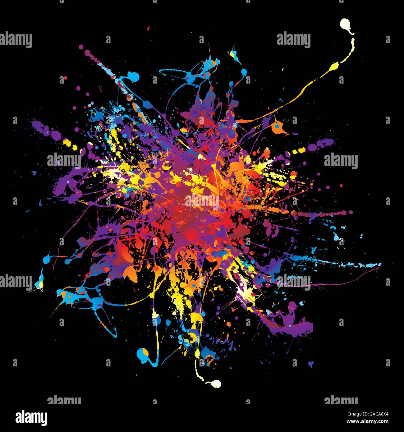 paint splat rainbow black Stock Photo - Alamy