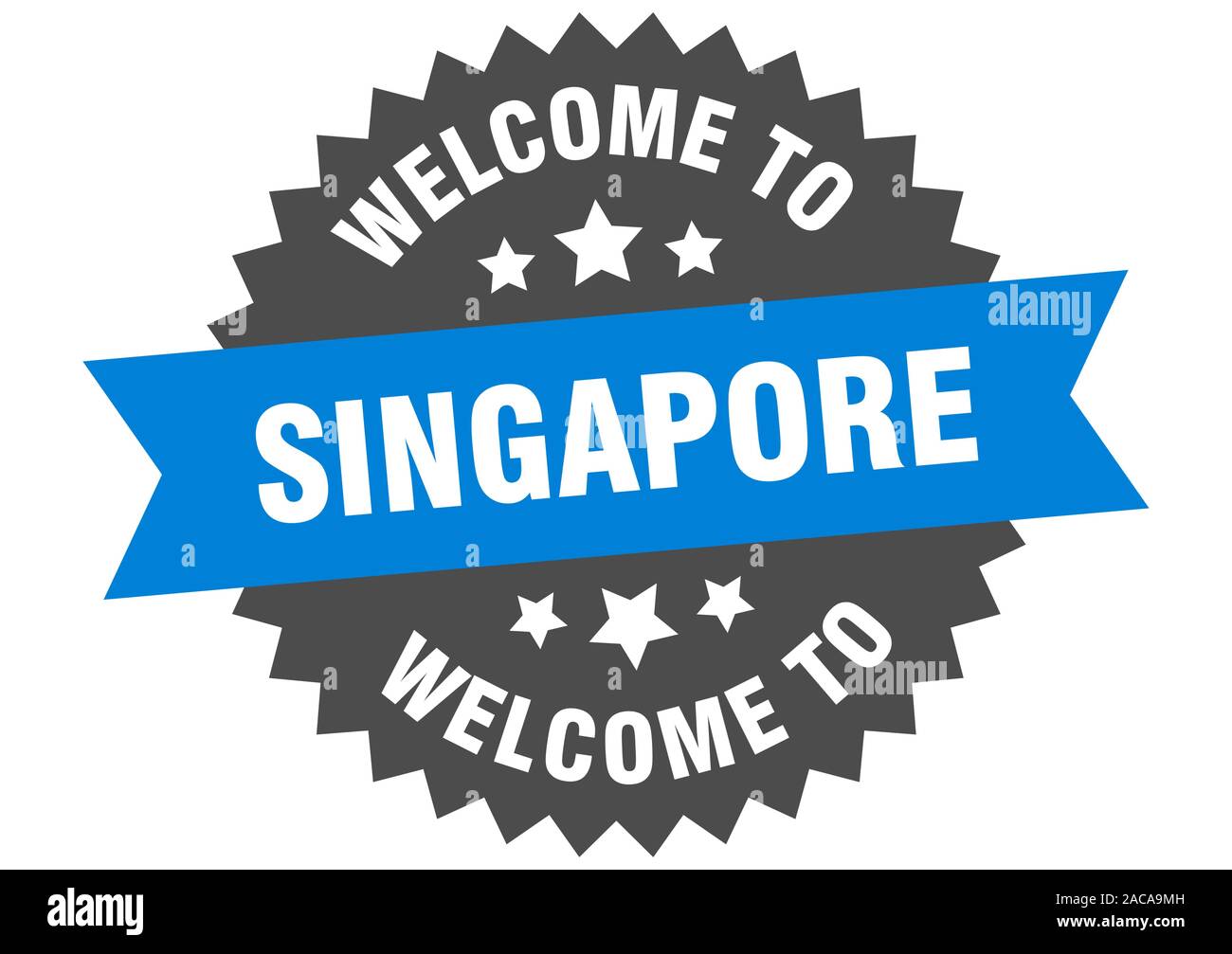 Singapore sign. welcome to Singapore blue sticker Stock Vector Image ...