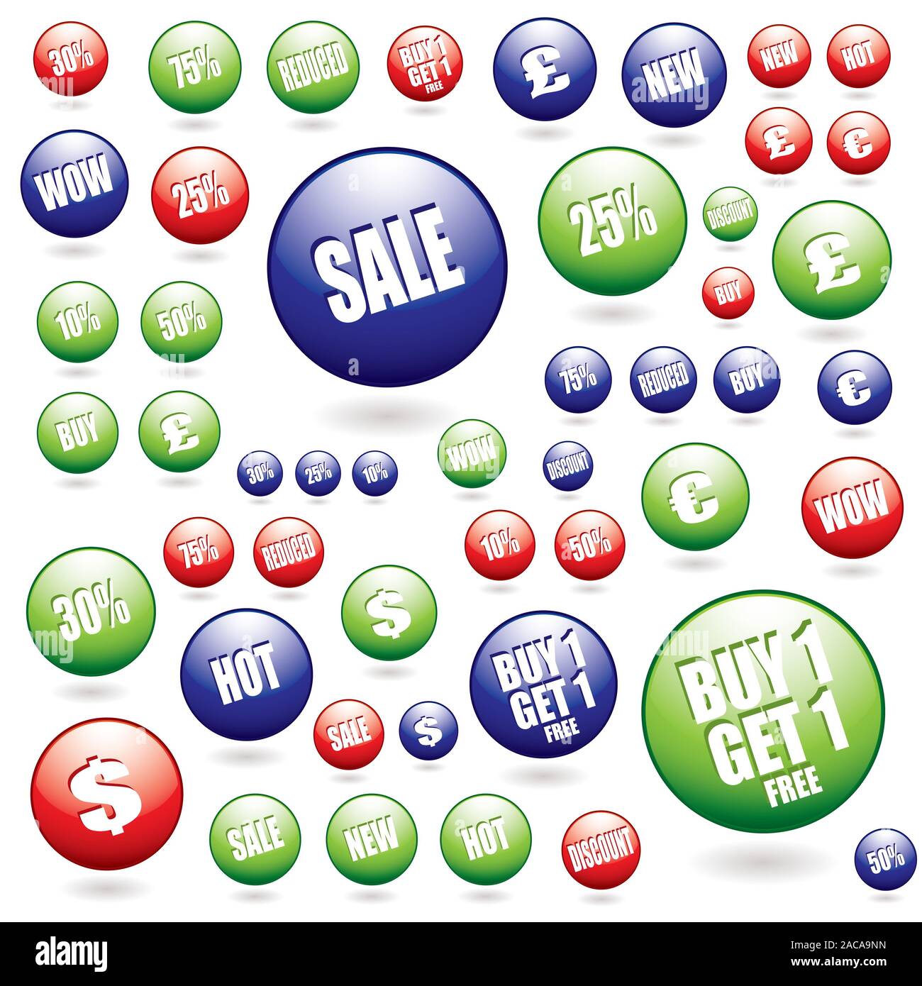 sale buttons collection Stock Photo - Alamy