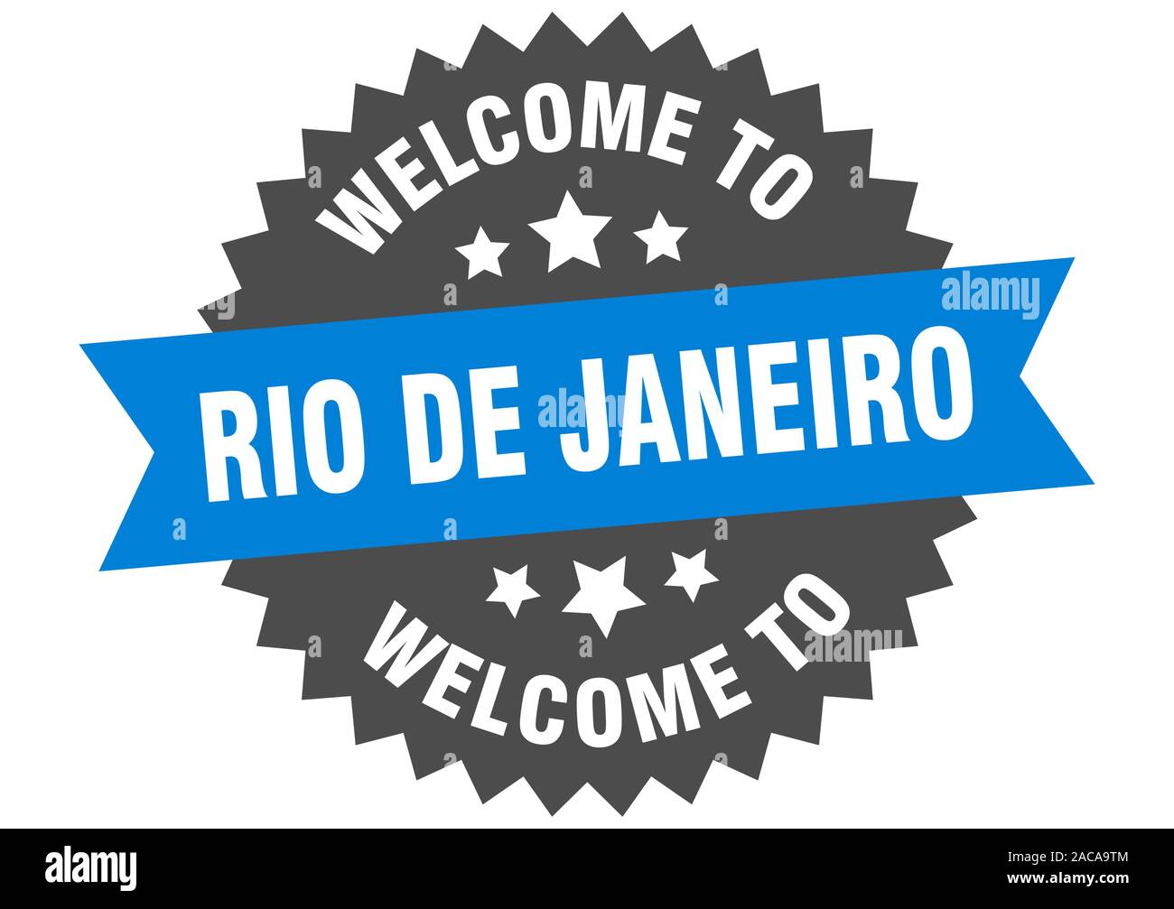 Rio De Janeiro sign. welcome to Rio De Janeiro blue sticker Stock ...