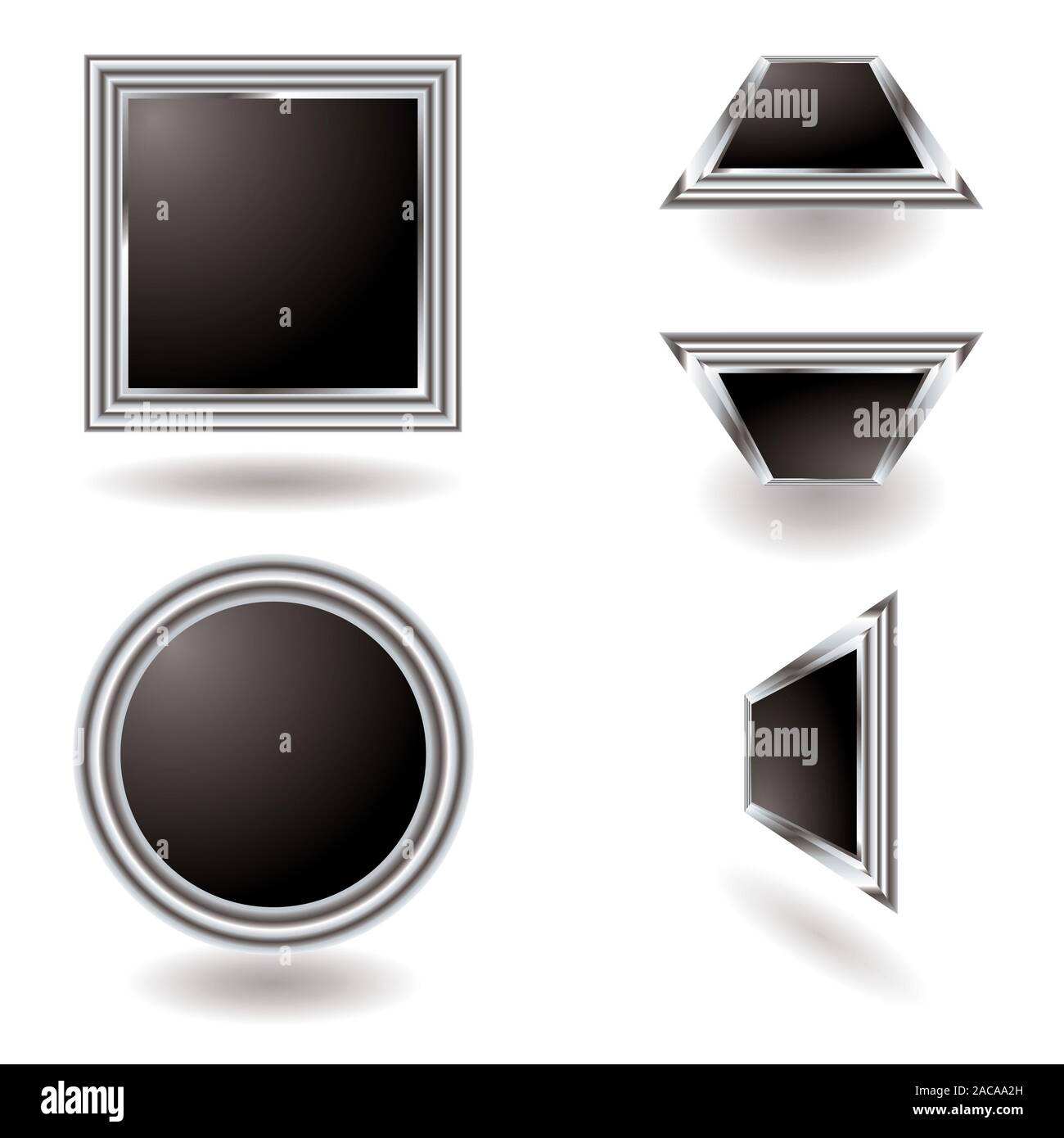 Set silver square circle Cut Out Stock Images & Pictures - Alamy