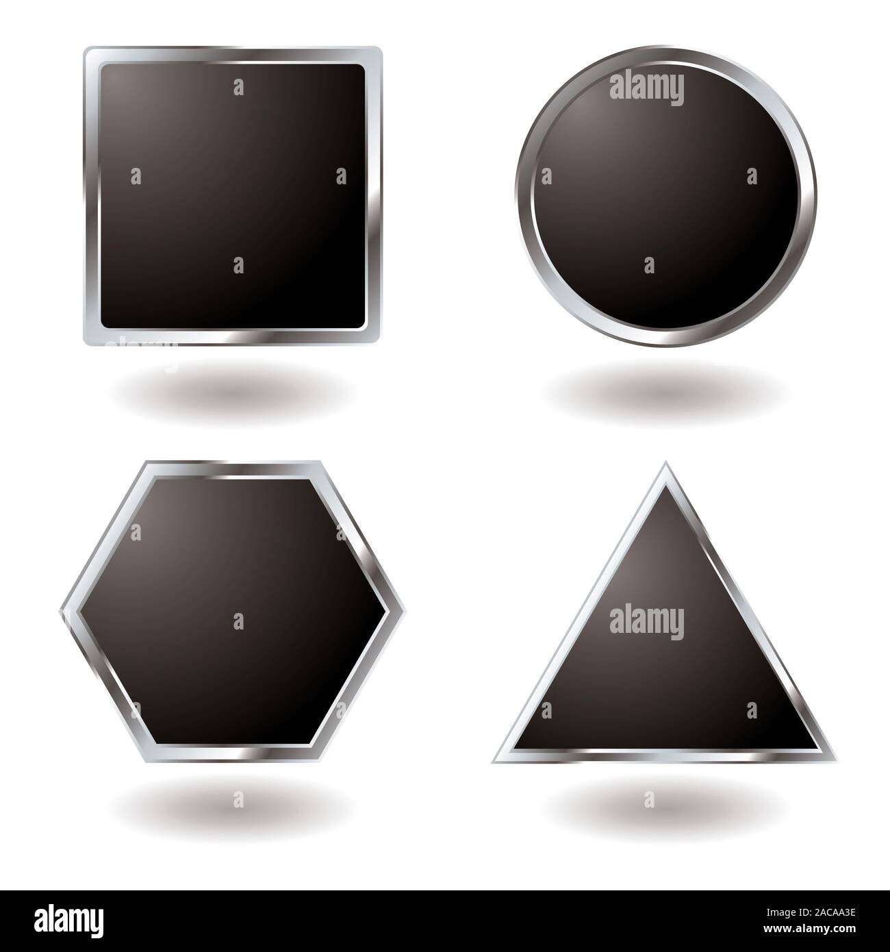 Silver gradient set metal Cut Out Stock Images & Pictures - Alamy