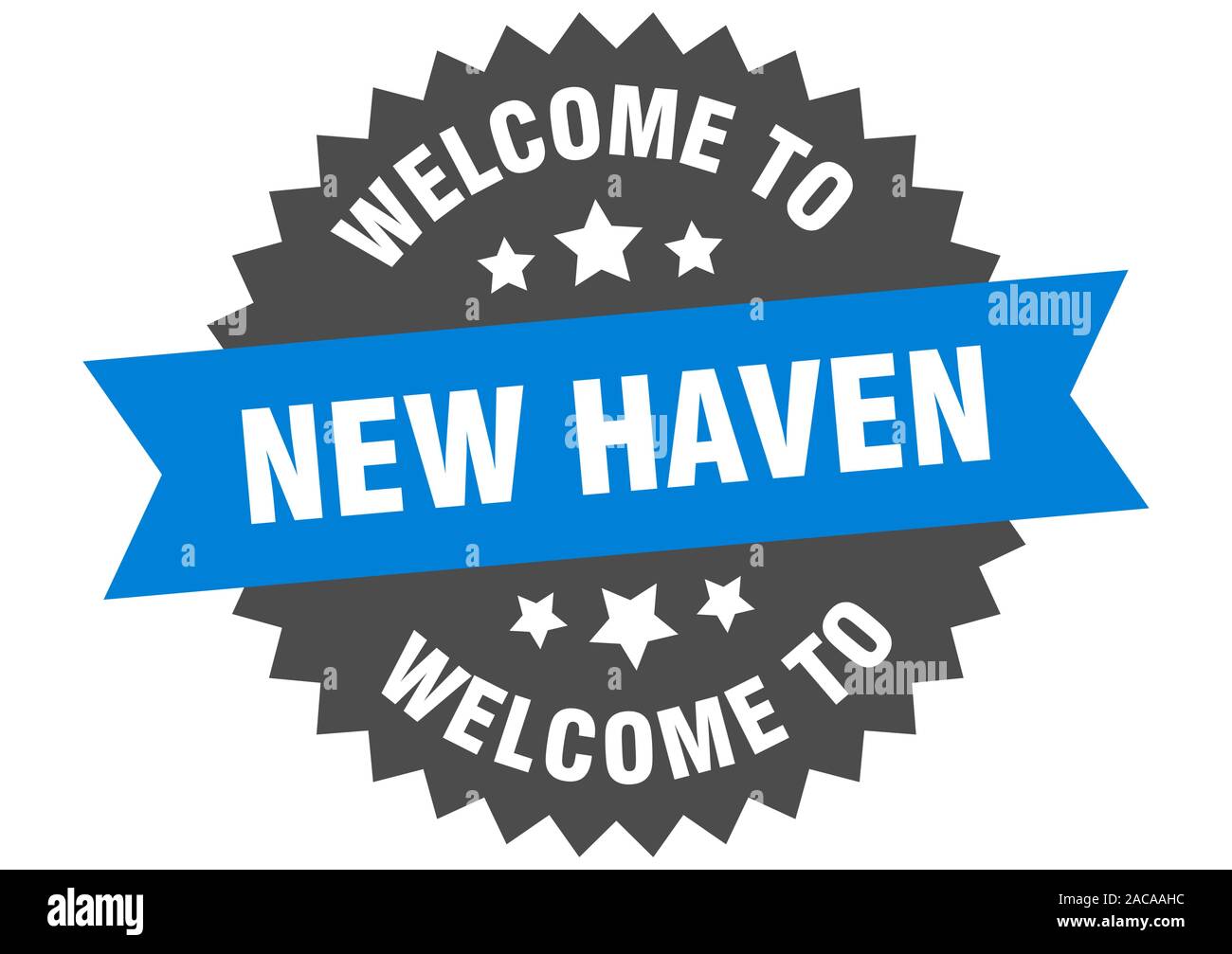New Haven sign. welcome to New Haven blue sticker Stock Vector Image ...