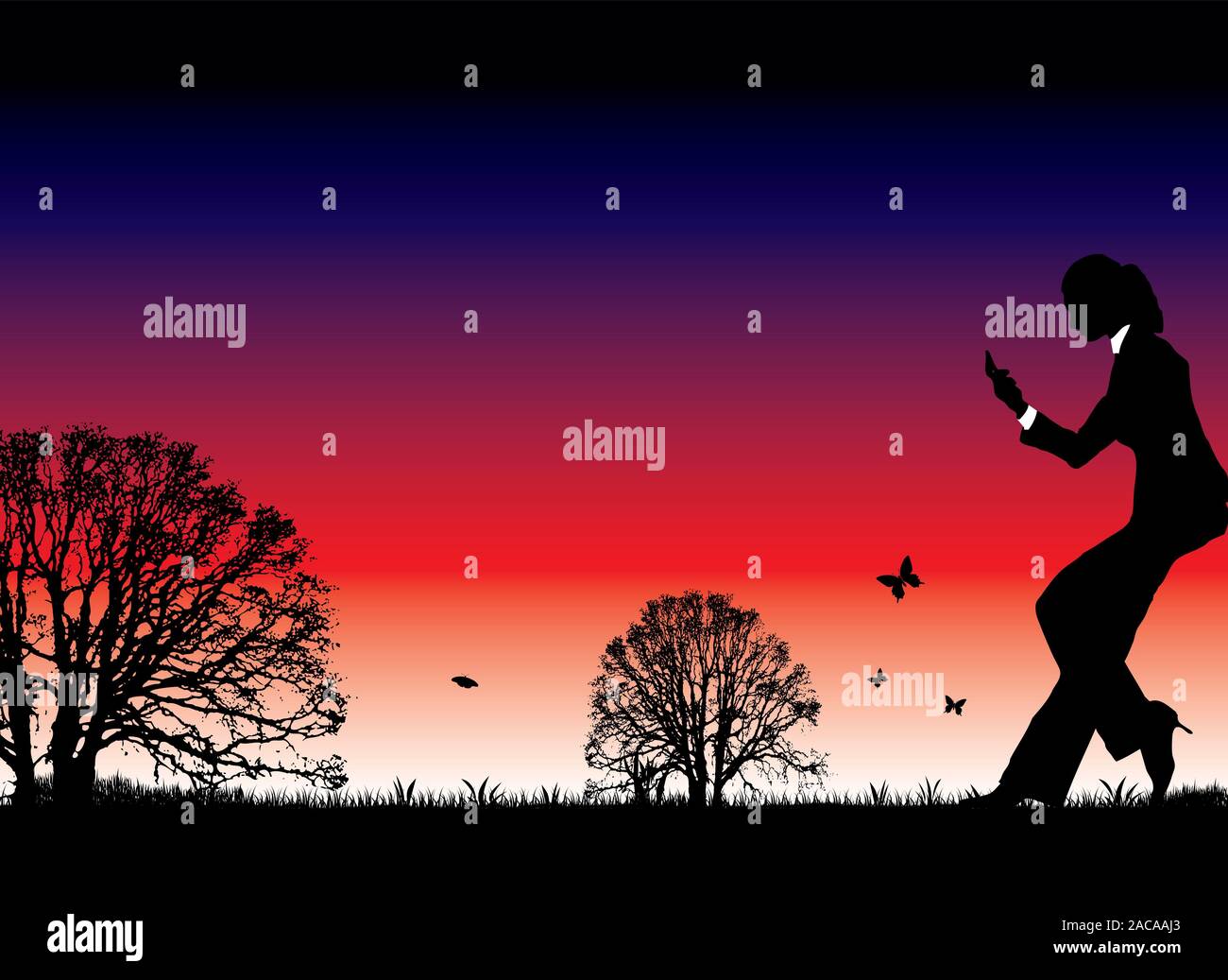 Call silhouette hi-res stock photography and images - Alamy