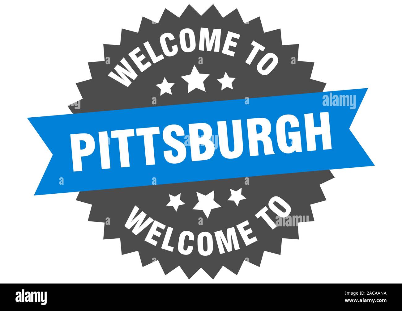 Pittsburgh sign. welcome to Pittsburgh blue sticker Stock Vector Image ...