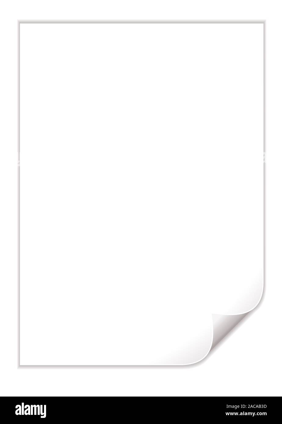 white pad page curl Stock Photo - Alamy