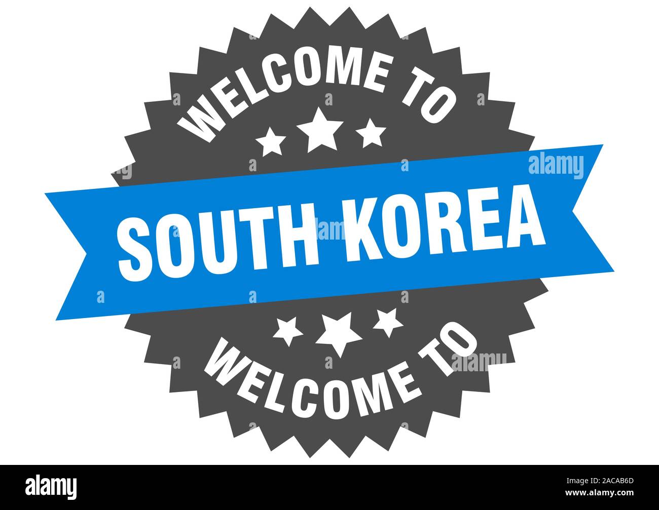 South Korea sign. welcome to South Korea blue sticker Stock Vector ...