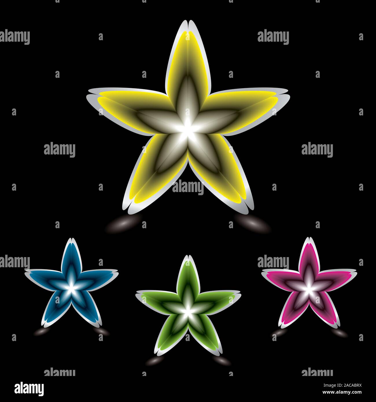 star flower icon black Stock Photo - Alamy