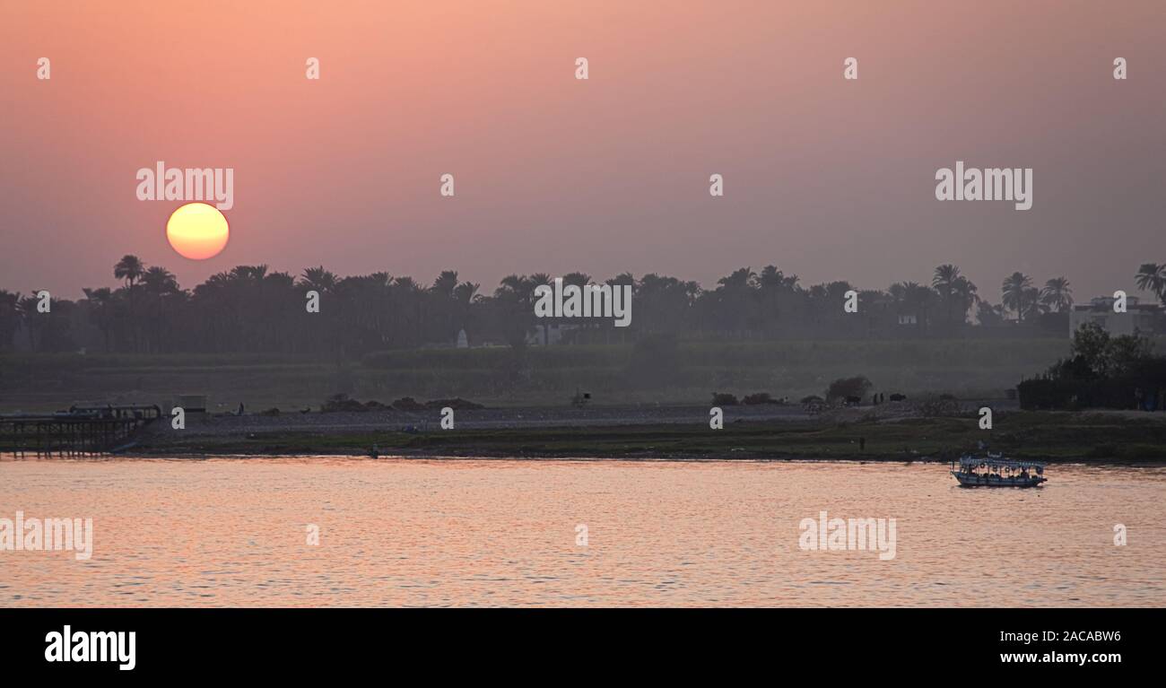 Sunset on the Nile Stock Photo - Alamy
