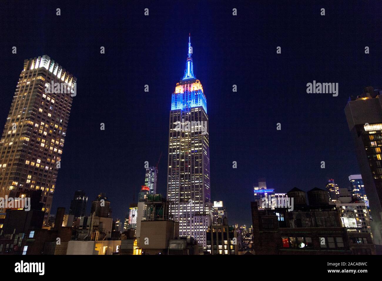Empire State Building photographed from the Spyglass rooftop bar,Archer ...