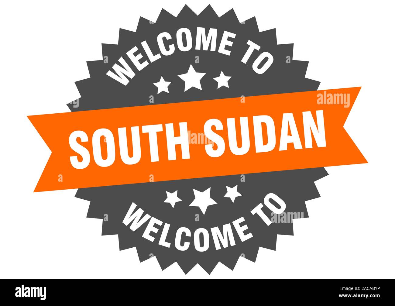 South Sudan sign. welcome to South Sudan orange sticker Stock Vector ...