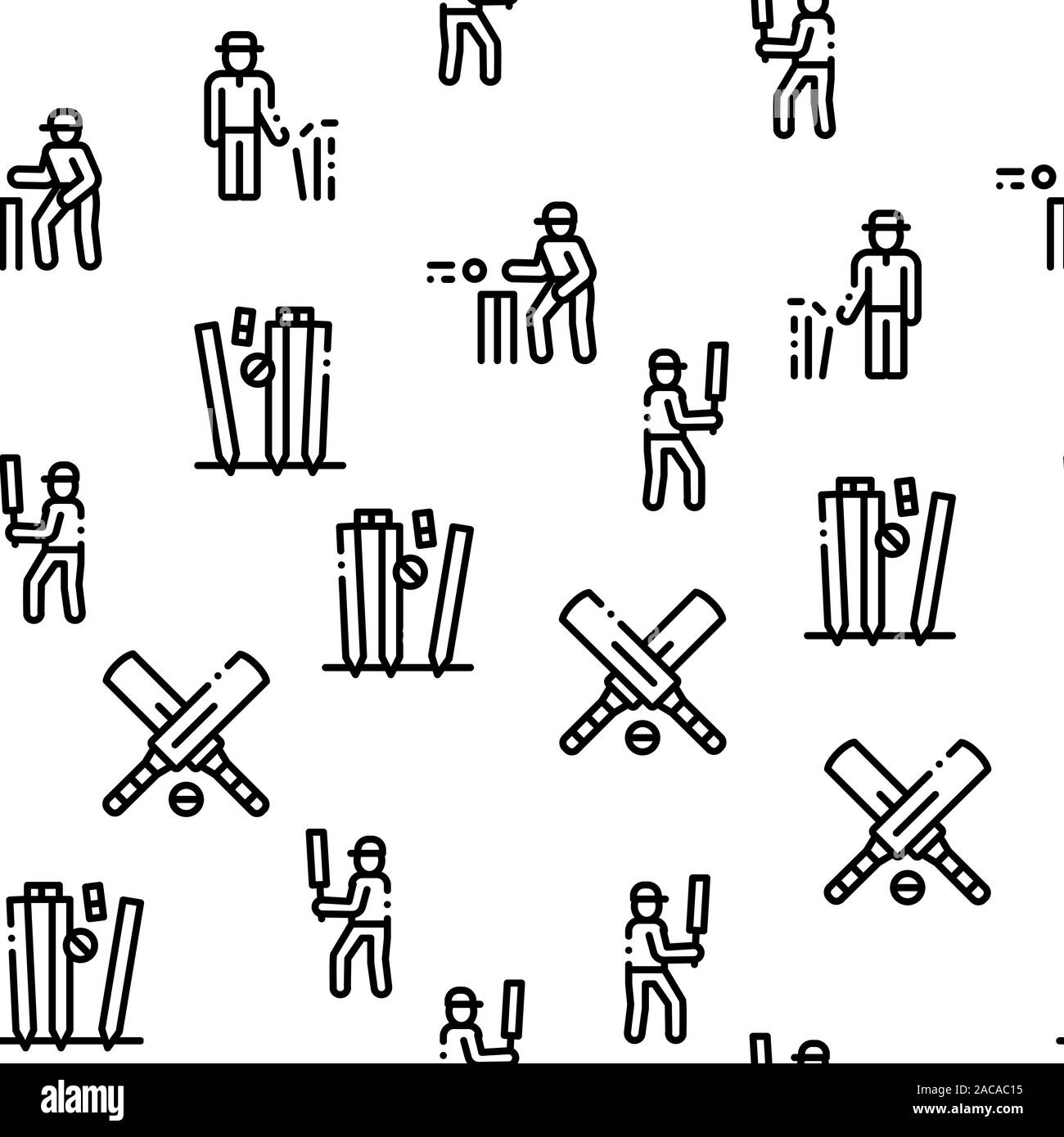 Cricket Game Seamless Pattern Vector Stock Vector Image & Art - Alamy