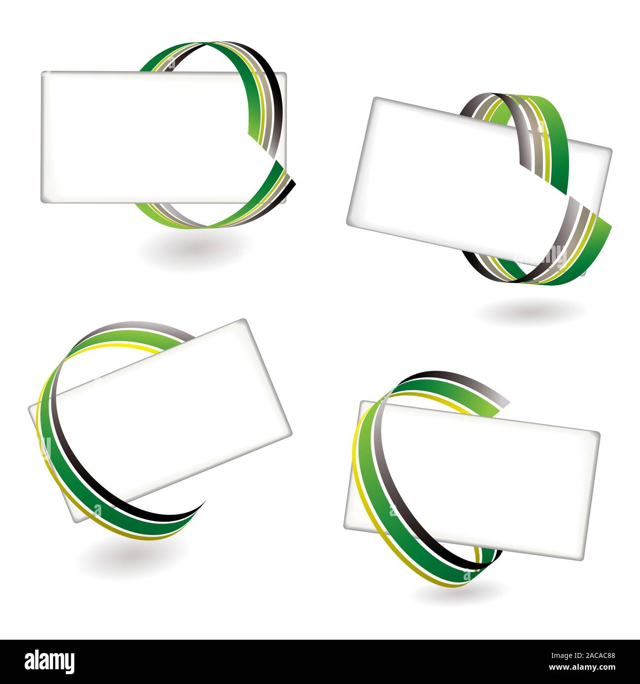 ribbon card green Stock Photo - Alamy