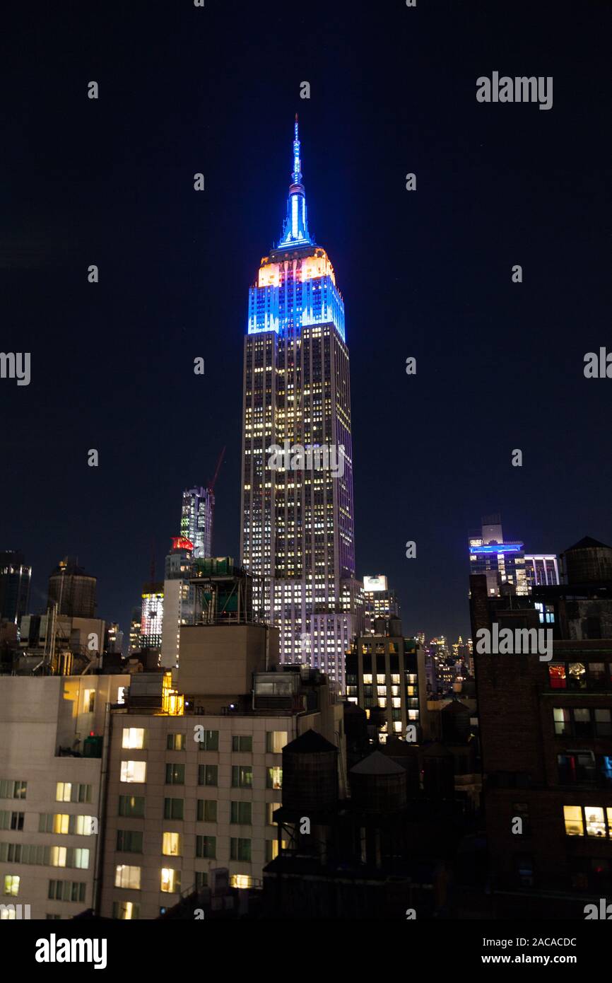 Empire State Building photographed from the Spyglass rooftop bar,Archer ...
