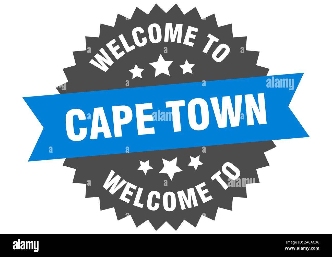 Cape Town sign. welcome to Cape Town blue sticker Stock Vector Image ...