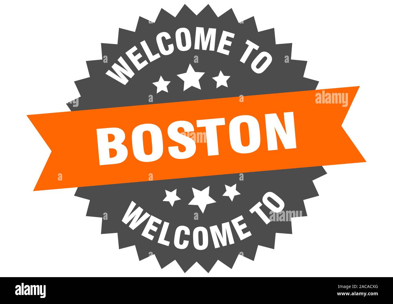 Boston sign. welcome to Boston orange sticker Stock Vector Image & Art ...