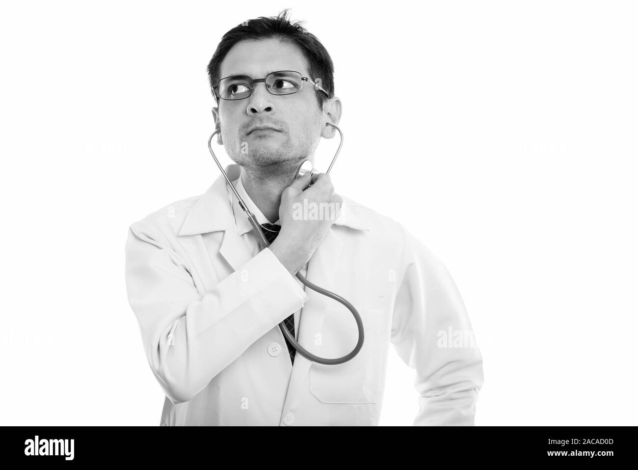 Neck stethoscope Black and White Stock Photos & Images - Alamy