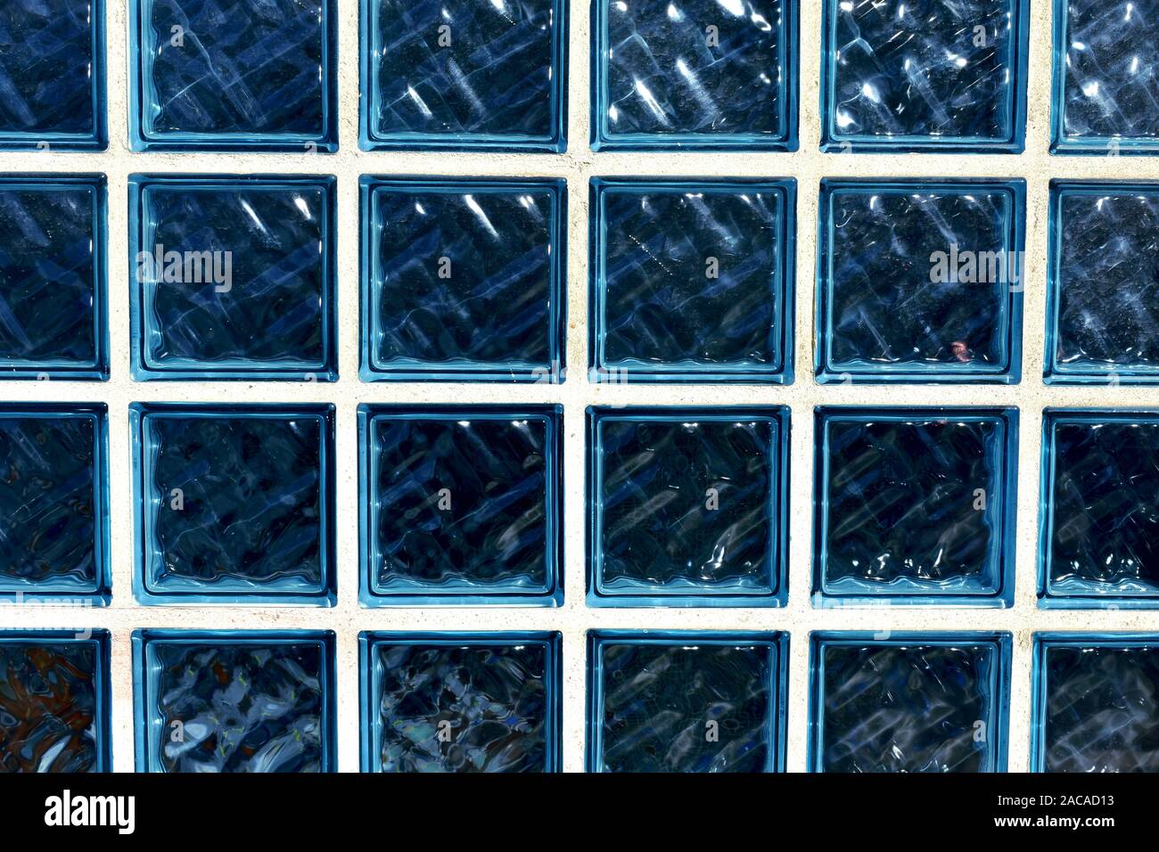 Blue glass bricks background. Blue glass bricks texture Stock Photo - Alamy