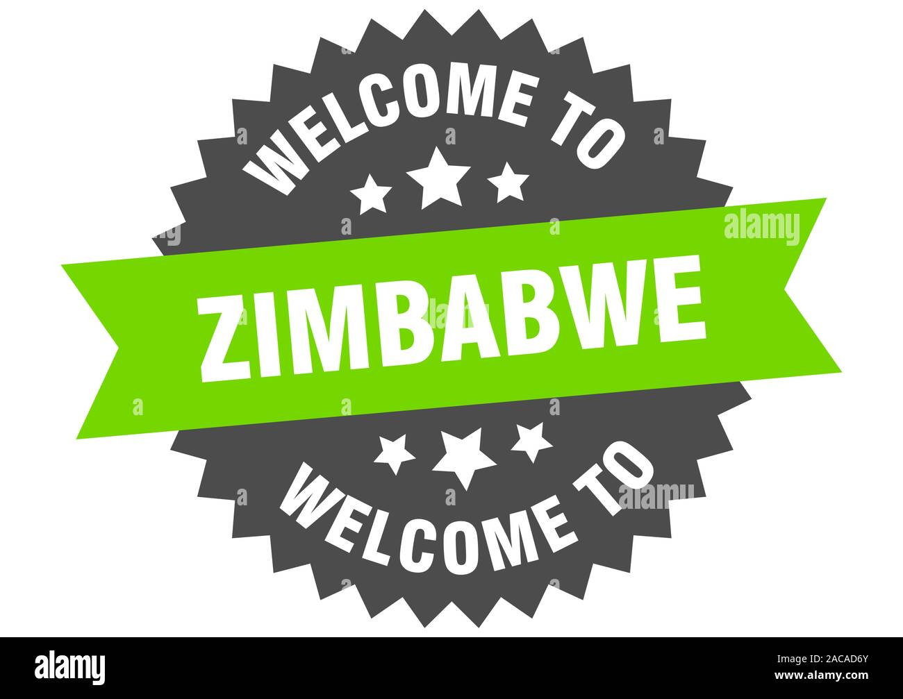 Zimbabwe sign. welcome to Zimbabwe green sticker Stock Vector Image ...