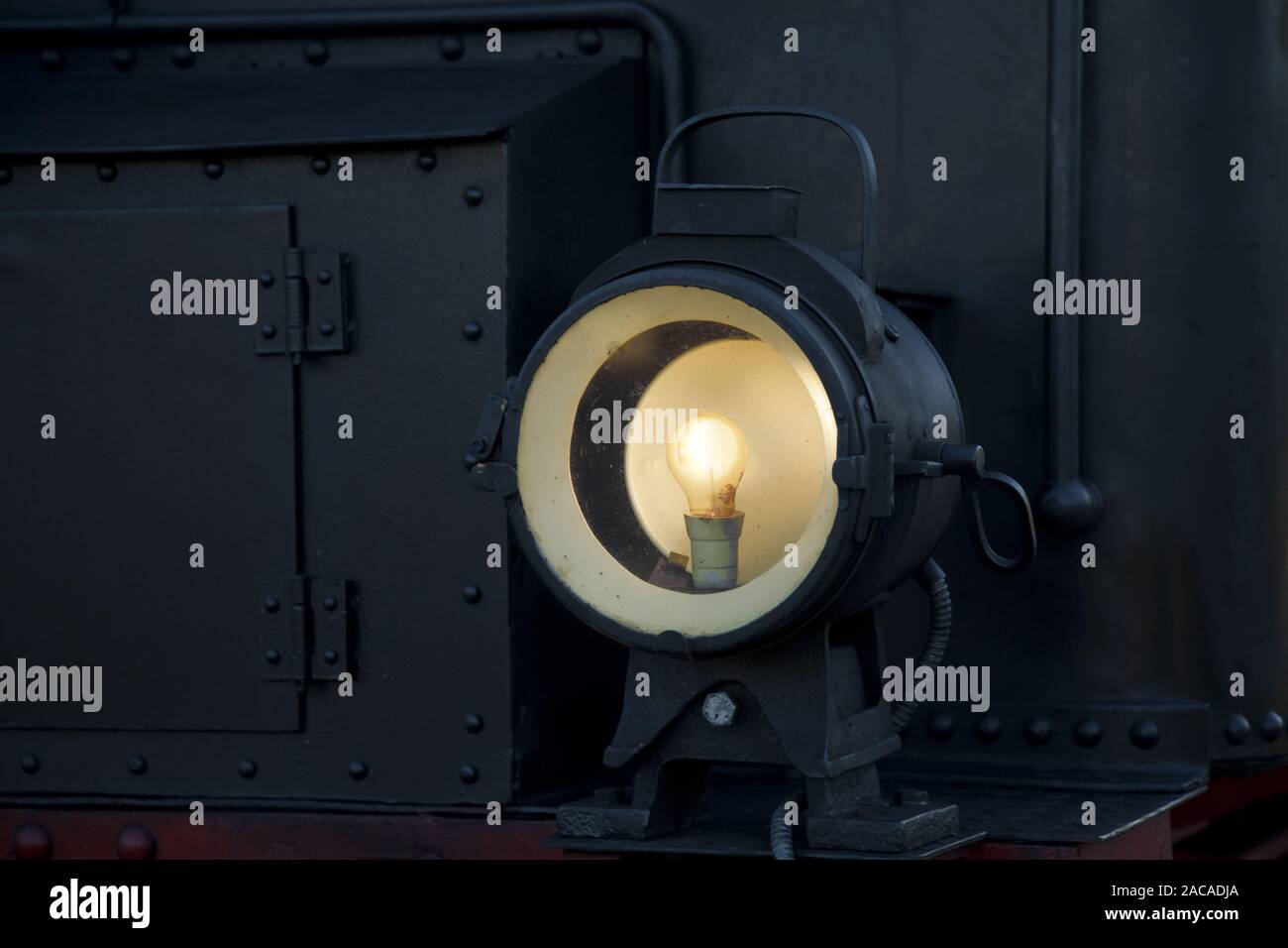 Steam locomotive lamp Stock Photo - Alamy