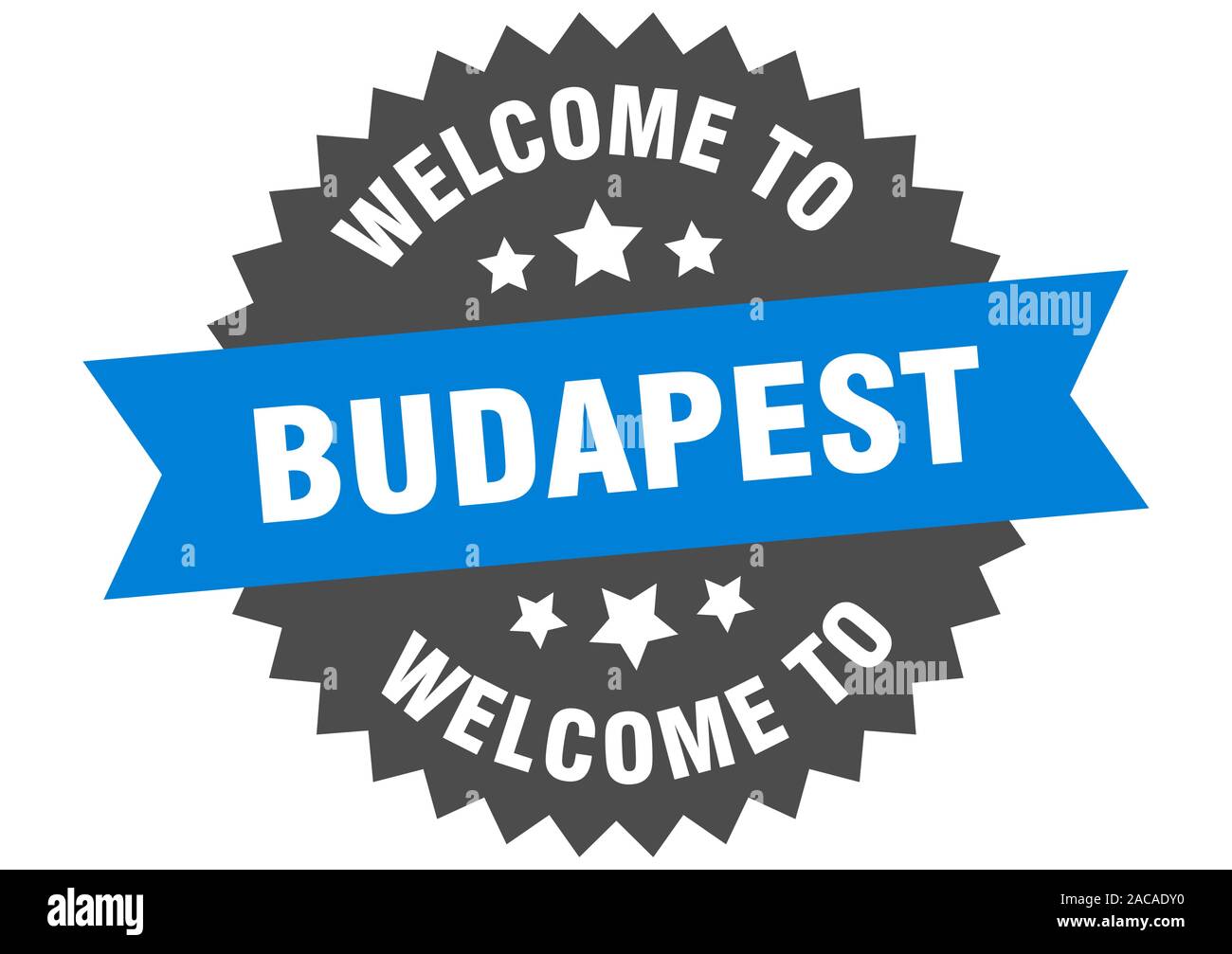 Budapest sign. welcome to Budapest blue sticker Stock Vector Image ...