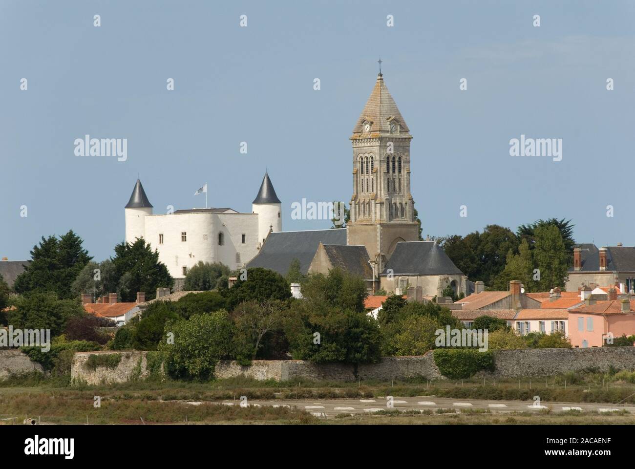 Castle and church Stock Photo - Alamy