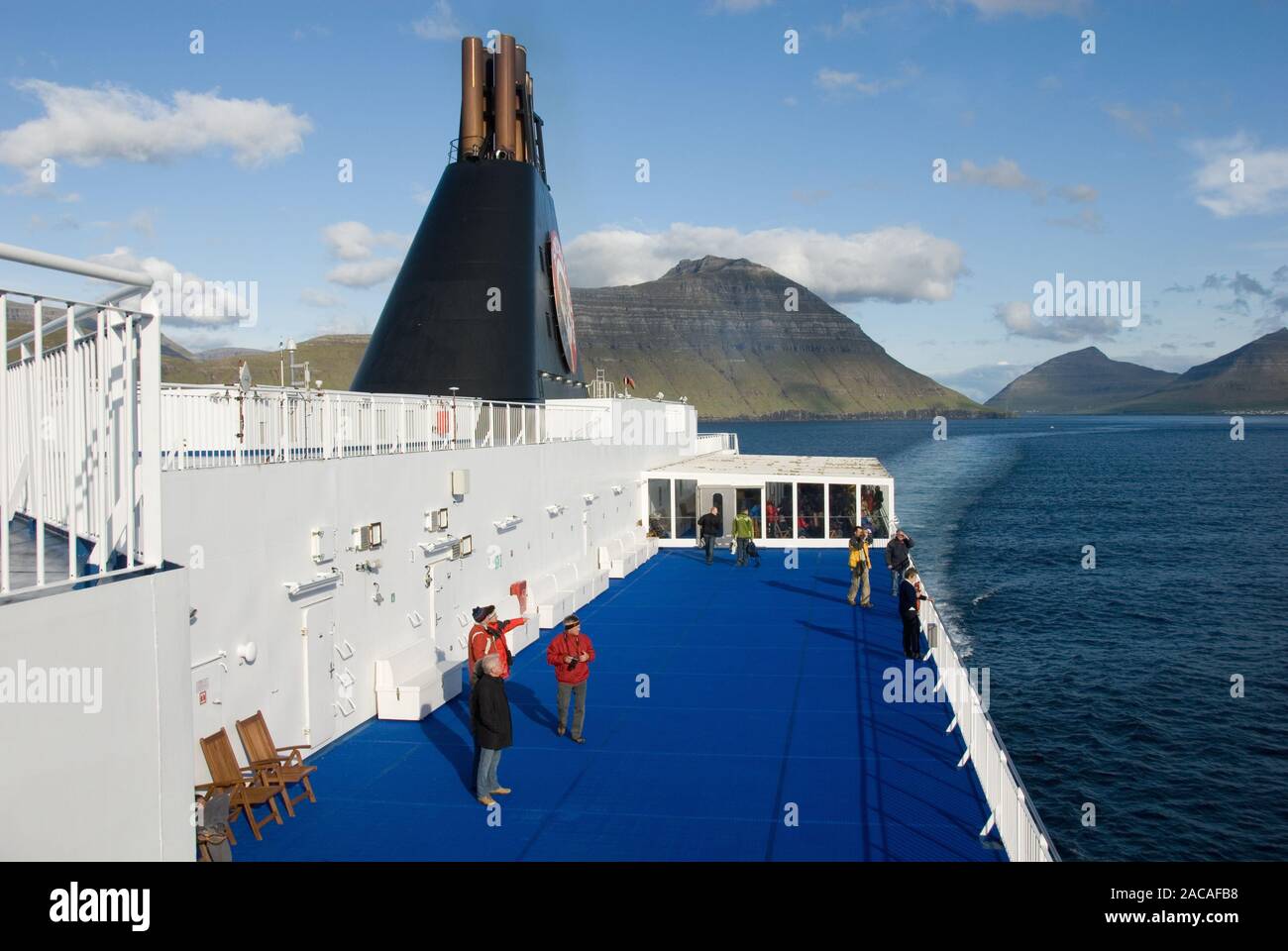 Island landscape and ferry Stock Photo - Alamy