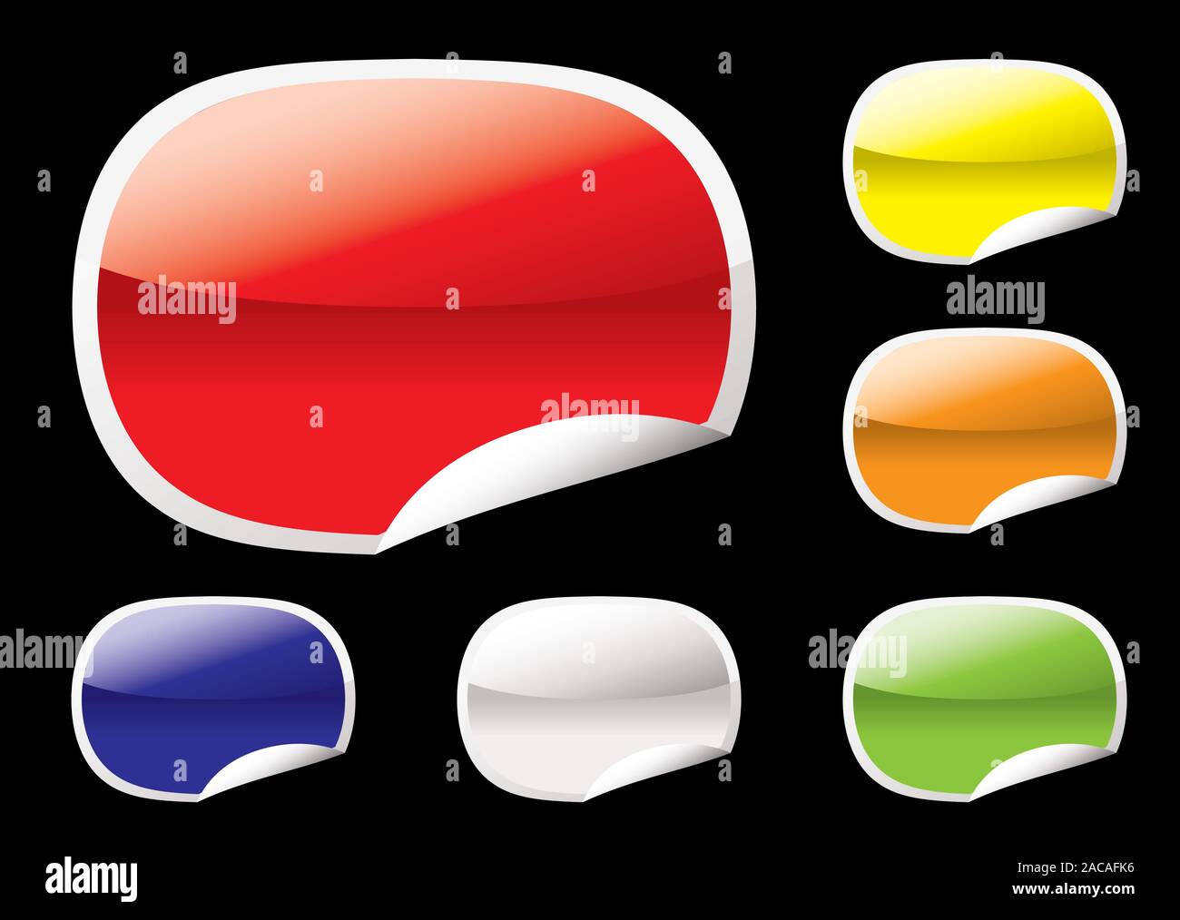 Oval web element paper peel Stock Photo - Alamy