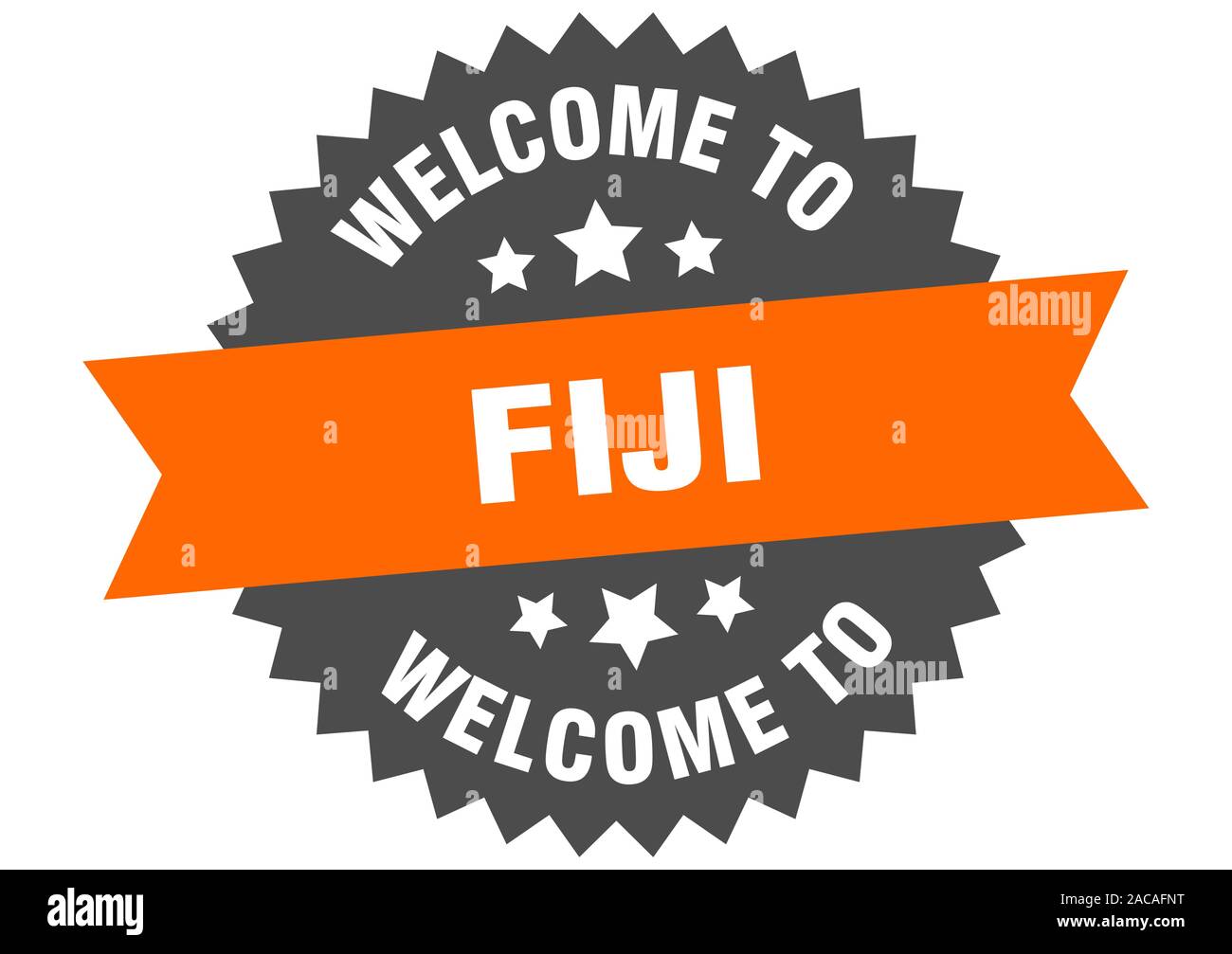 Fiji sign. welcome to Fiji orange sticker Stock Vector Image & Art - Alamy