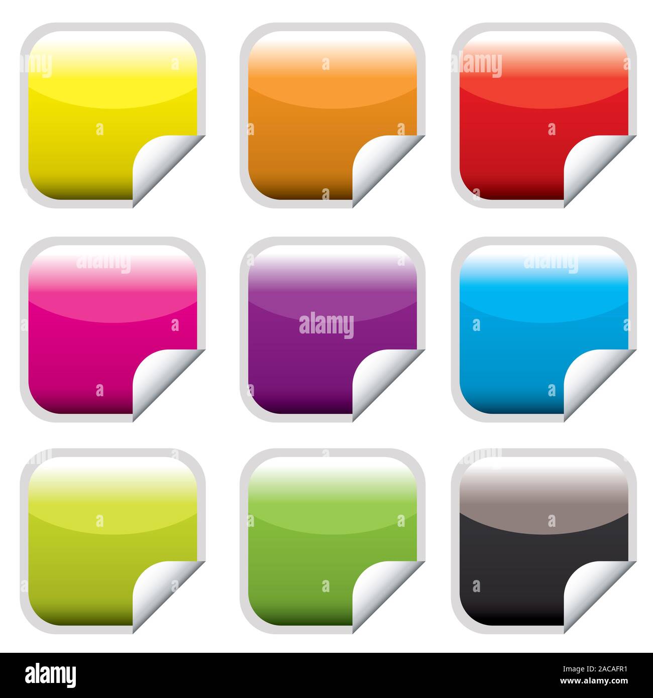 square web button bright Stock Photo - Alamy