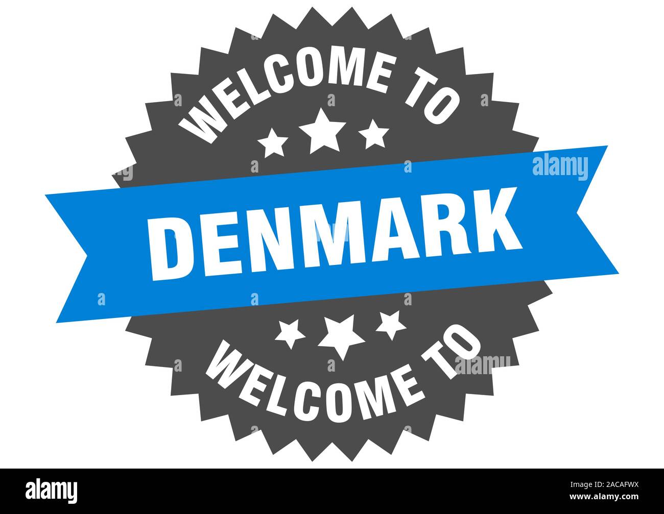 Denmark sign. welcome to Denmark blue sticker Stock Vector Image & Art ...