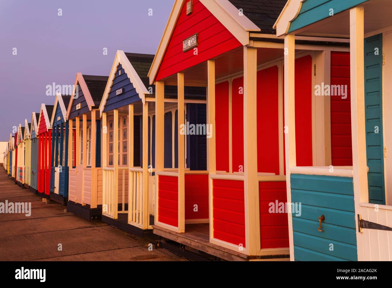 England, Suffolk, Southwold, Colourful Beach Huts Stock Photo - Alamy
