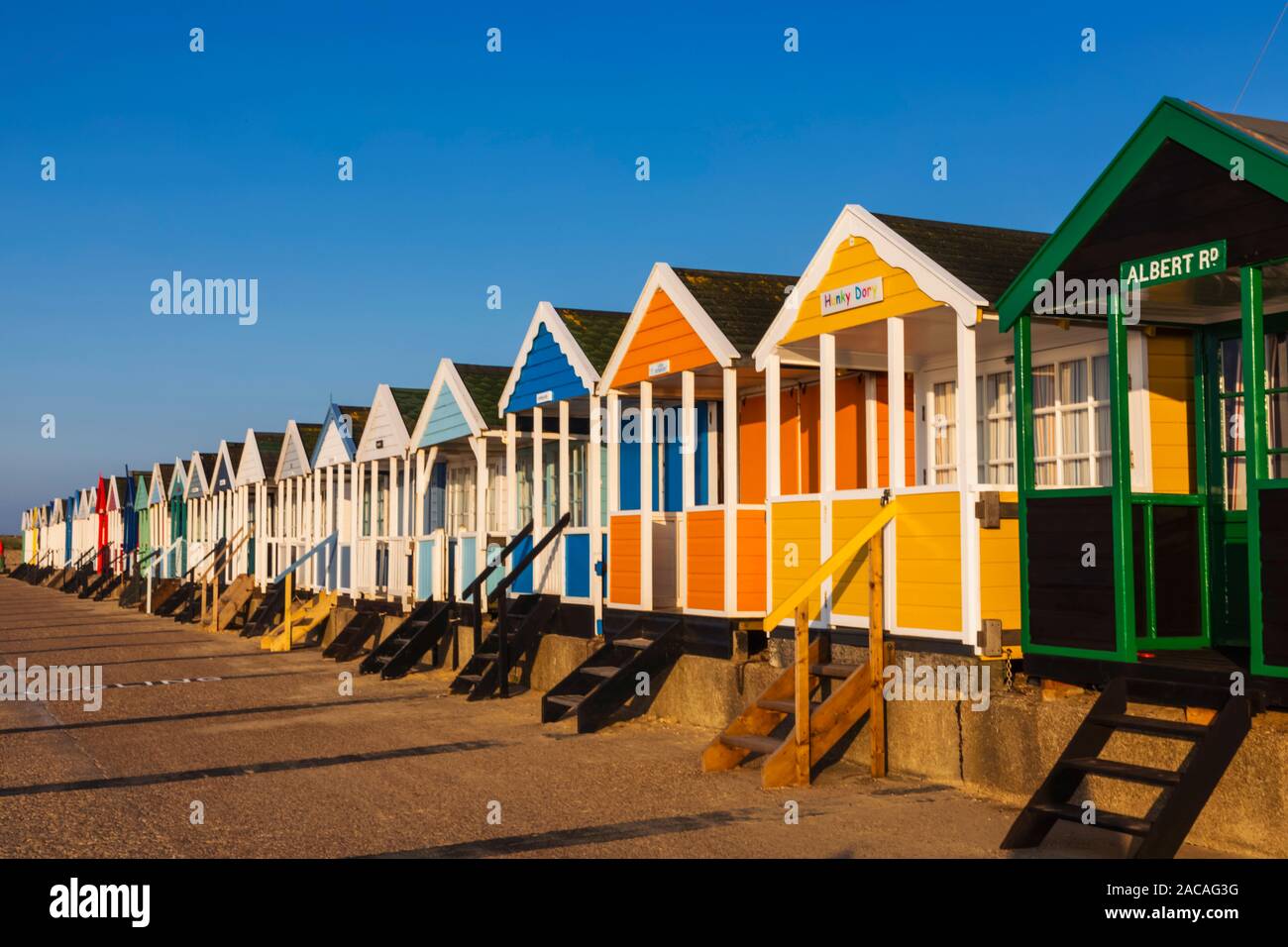 England, Suffolk, Southwold, Colourful Beach Huts Stock Photo - Alamy