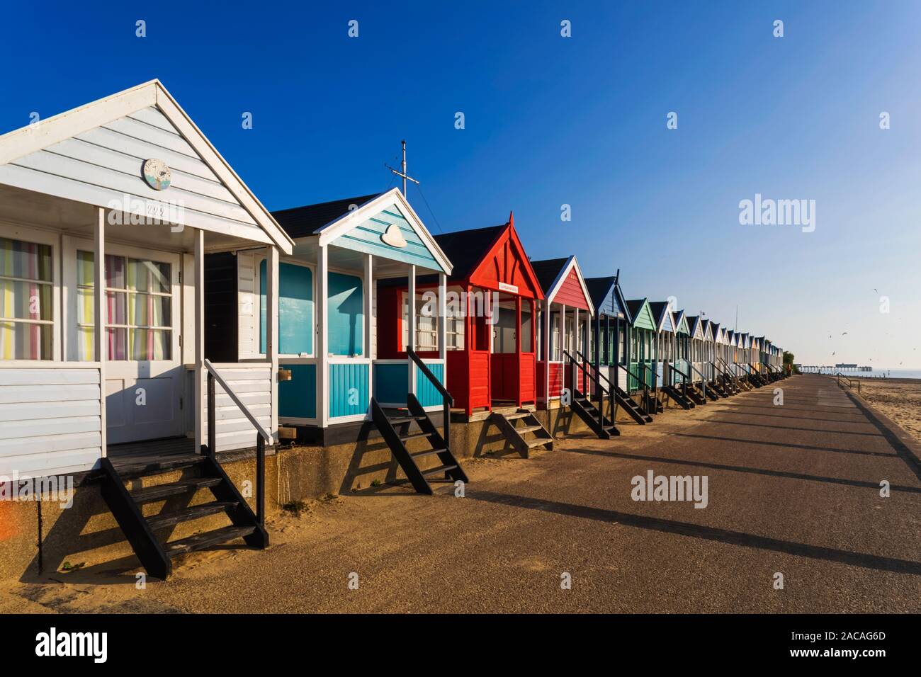 England, Suffolk, Southwold, Colourful Beach Huts Stock Photo - Alamy