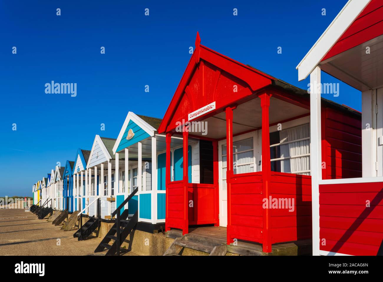 England, Suffolk, Southwold, Colourful Beach Huts Stock Photo - Alamy