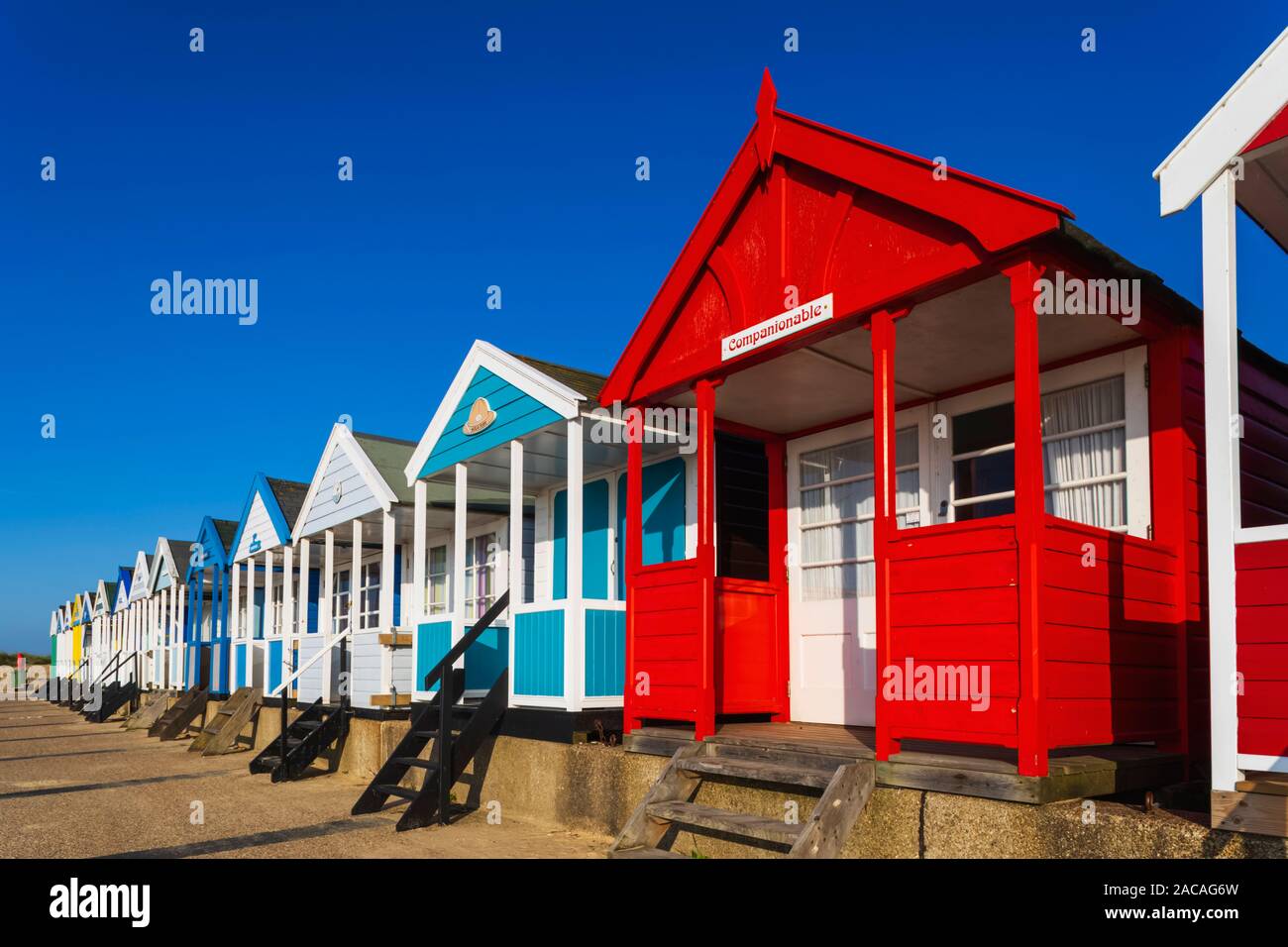 England, Suffolk, Southwold, Colourful Beach Huts Stock Photo - Alamy
