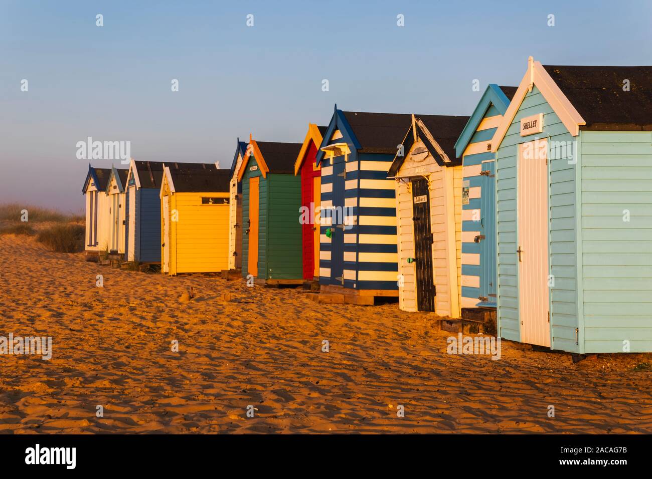 England, Suffolk, Southwold, Colourful Beach Huts Stock Photo - Alamy