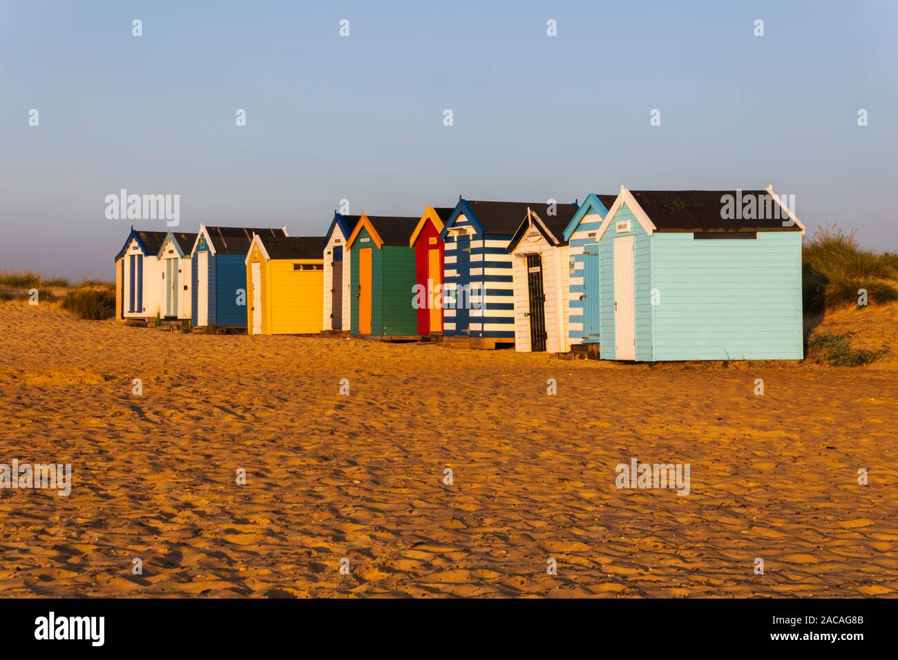 England, Suffolk, Southwold, Colourful Beach Huts Stock Photo - Alamy