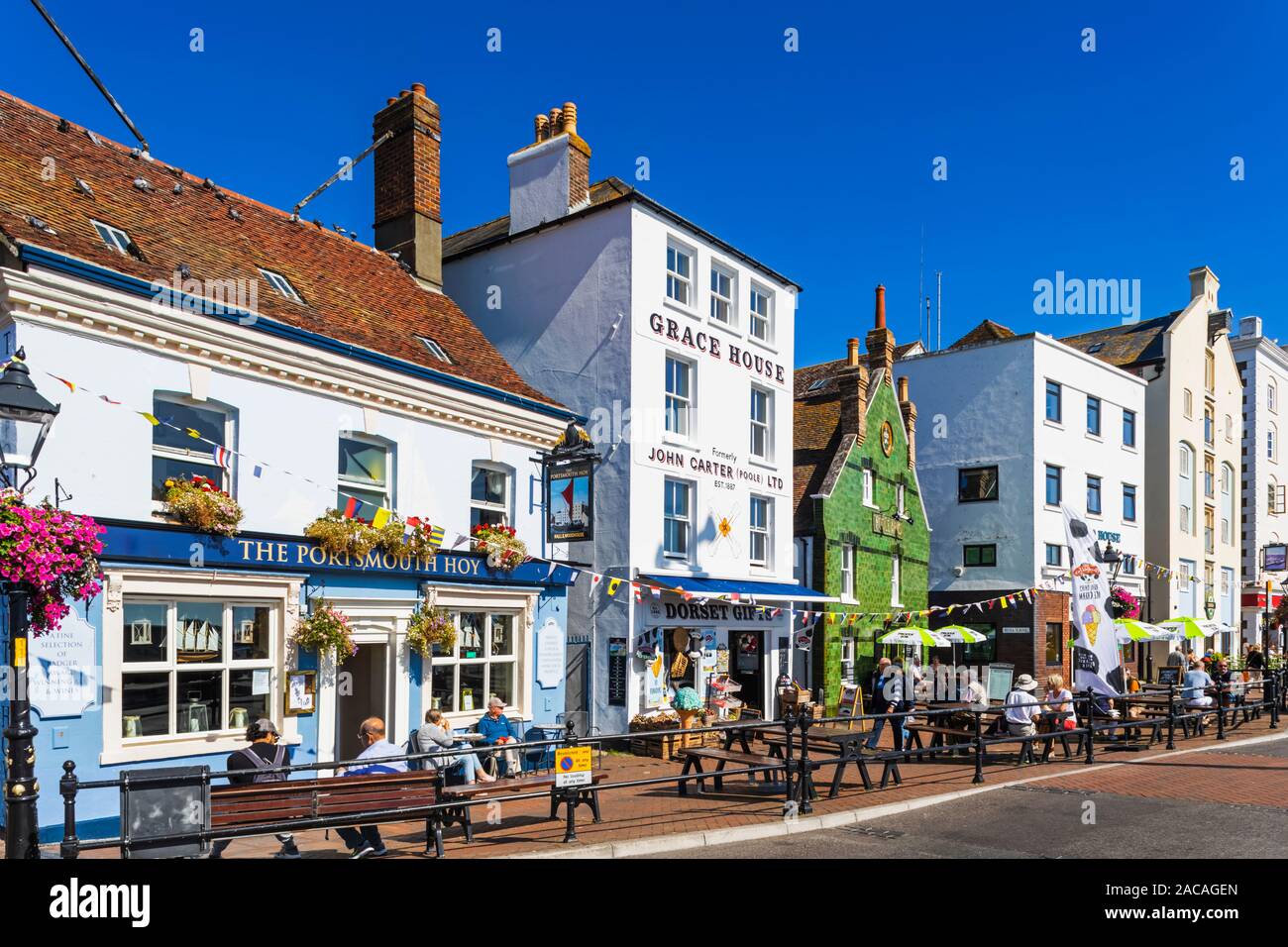 England, Dorset, Poole, Waterfront Bars and Pubs Stock Photo - Alamy