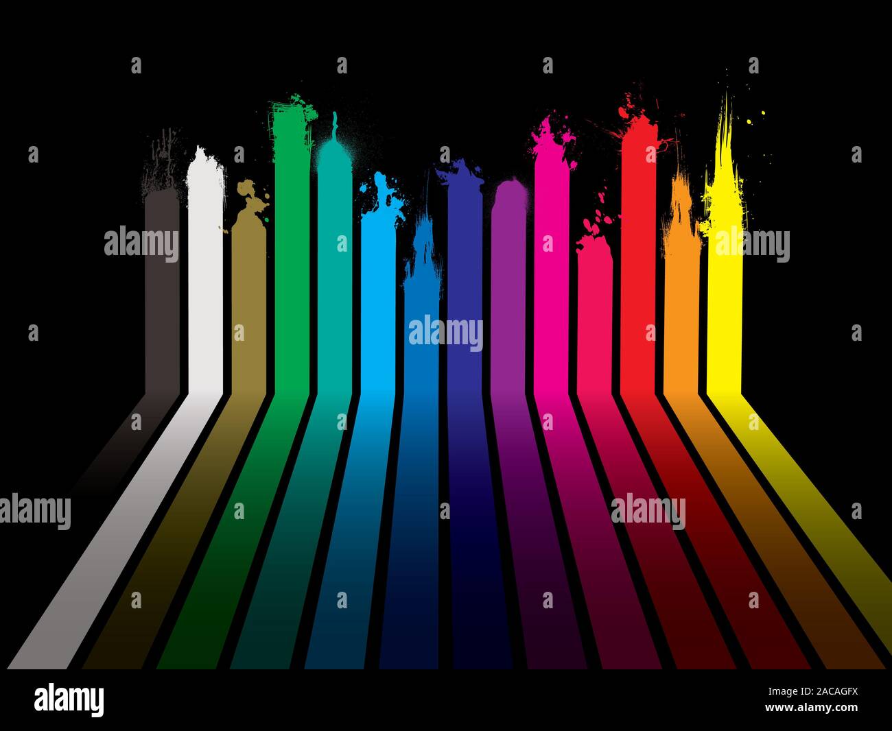 rainbow paint dribble black Stock Photo - Alamy