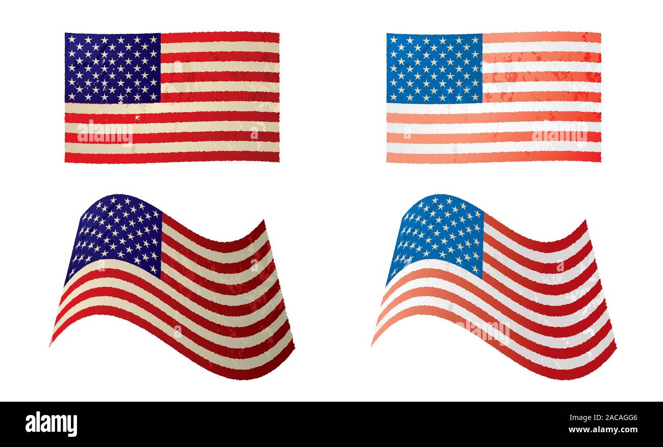 Usa flag flying illustration Cut Out Stock Images & Pictures - Alamy
