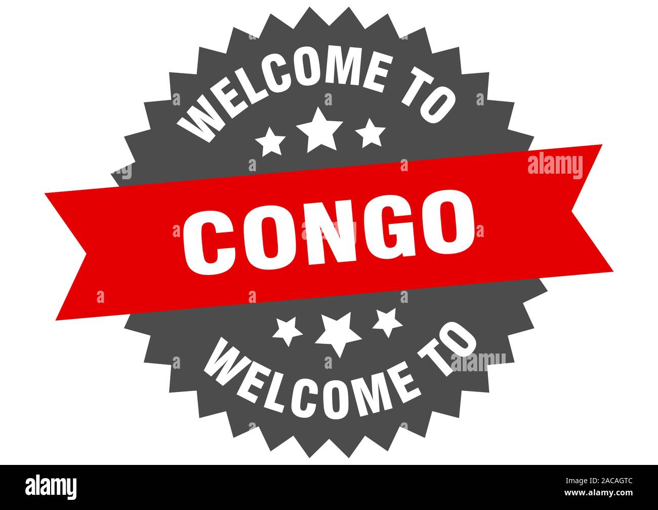 Congo sign. welcome to Congo red sticker Stock Vector Image & Art - Alamy