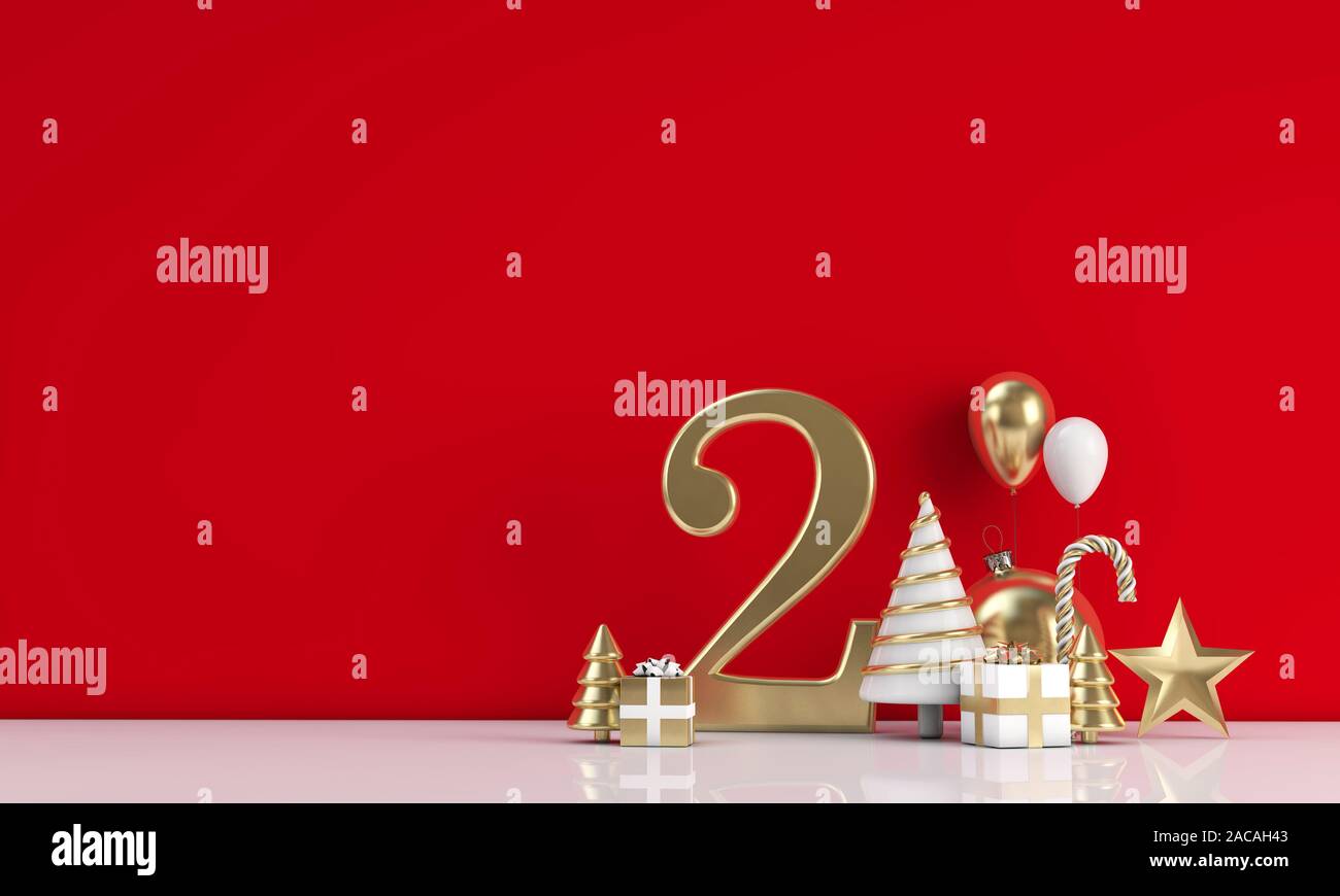 The 12 days of christmas. 2nd day festive background. 3D Render Stock ...