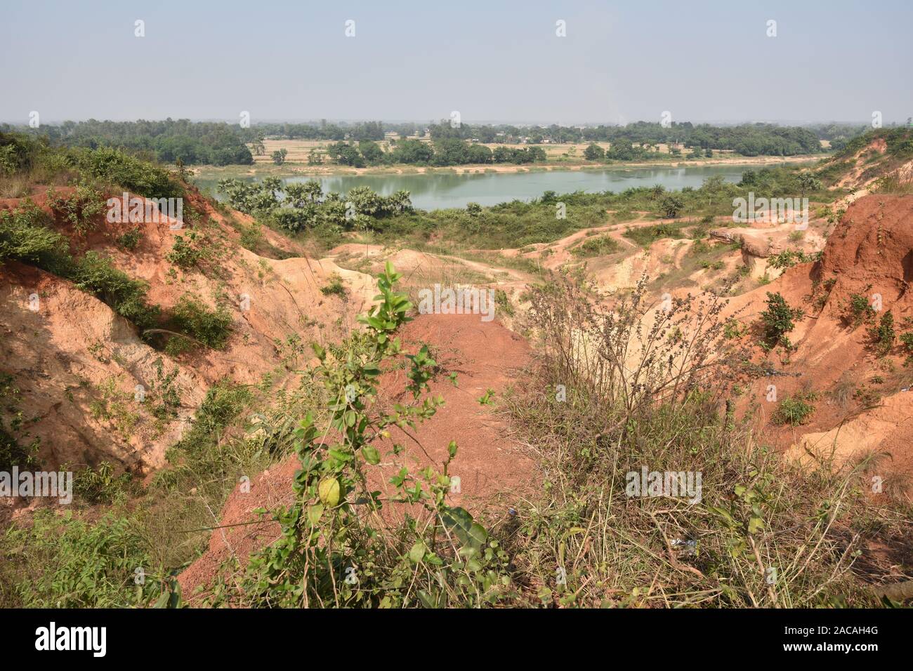 Gangani ravines at the bank of the river Shilabati or Shilai in Garbeta ...